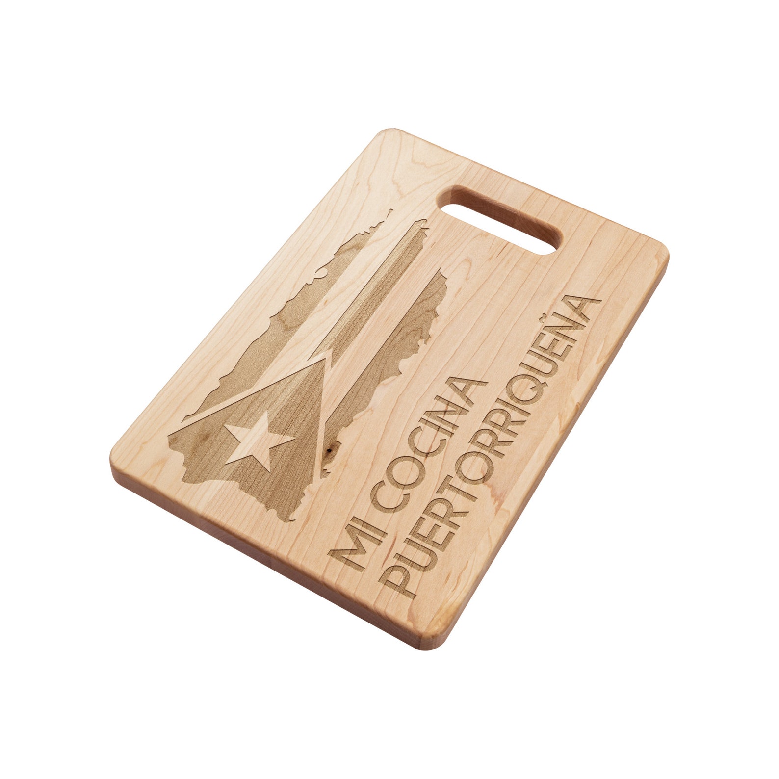 Mi Cocina Puertorriqueña Laser Engraved Maple Cutting Board Puerto Rico ...