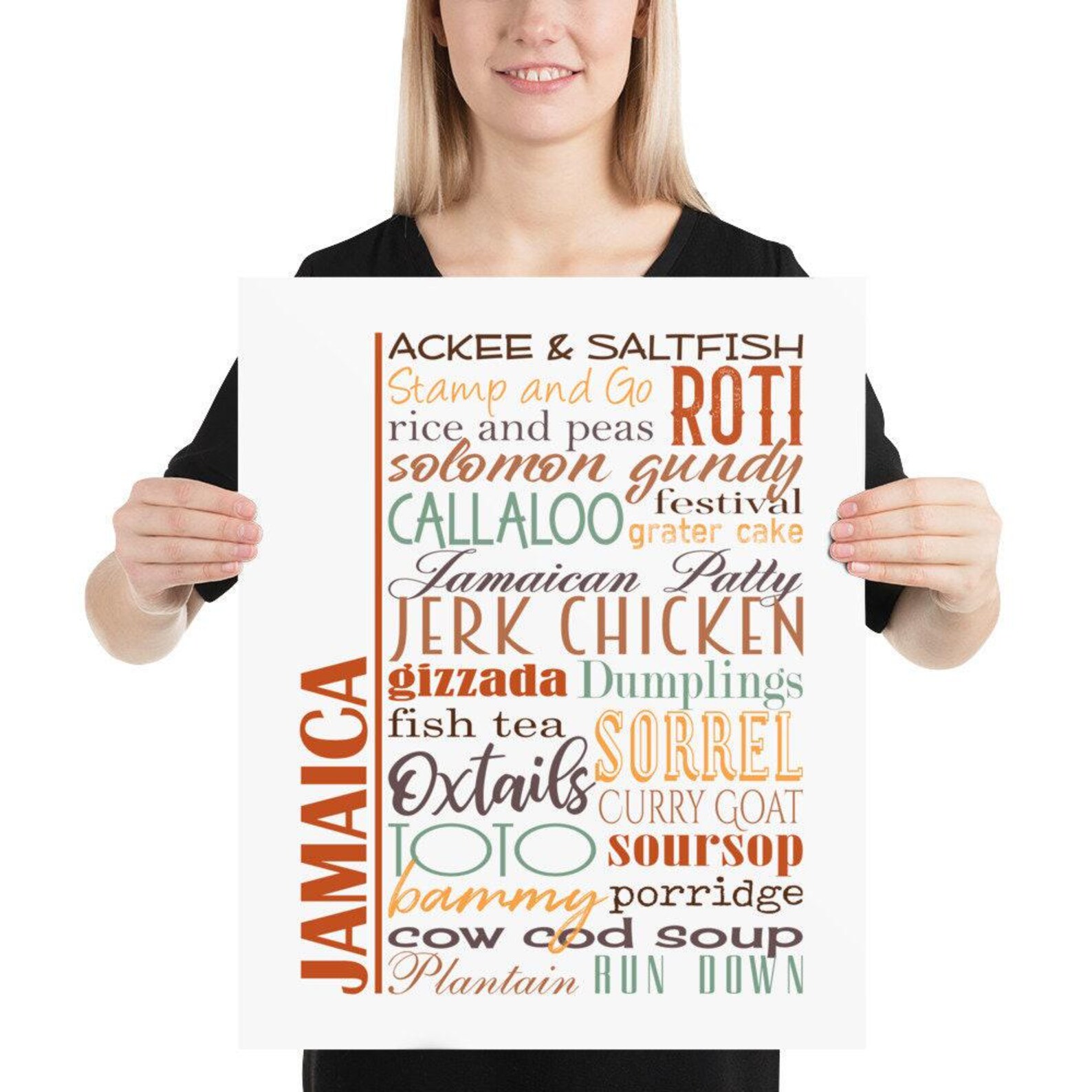 Jamaica Food Sign Poster, Traditional Jamaican Dishes, Multiple Sizes ...