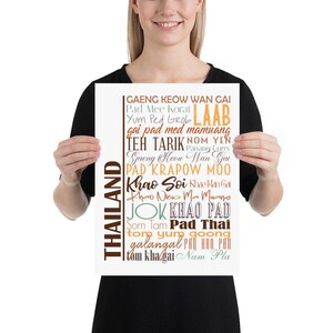 Thailand Food Sign Poster, Traditional Thai Dishes, Multiple Sizes and ...