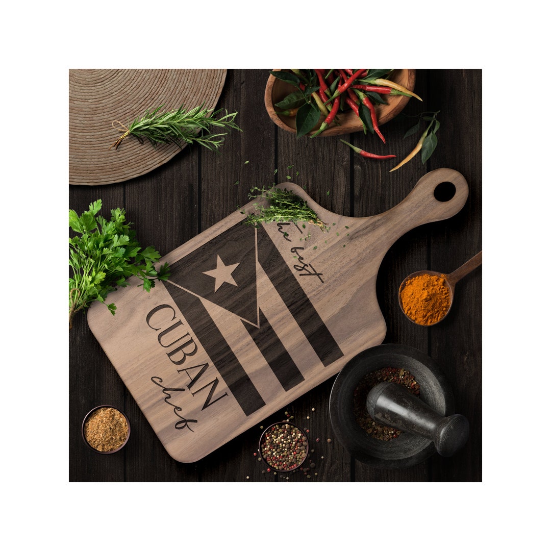 Cuban Best Chef Laser Engraved Paddle Hardwood Cutting Board ...