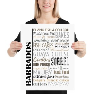 Barbados Food Sign Poster, Traditional Bajan Dishes, Multiple Sizes and ...
