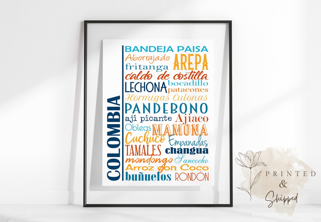 Colombia Food Sign Poster, Traditional Colombian Dishes, Multiple Sizes ...