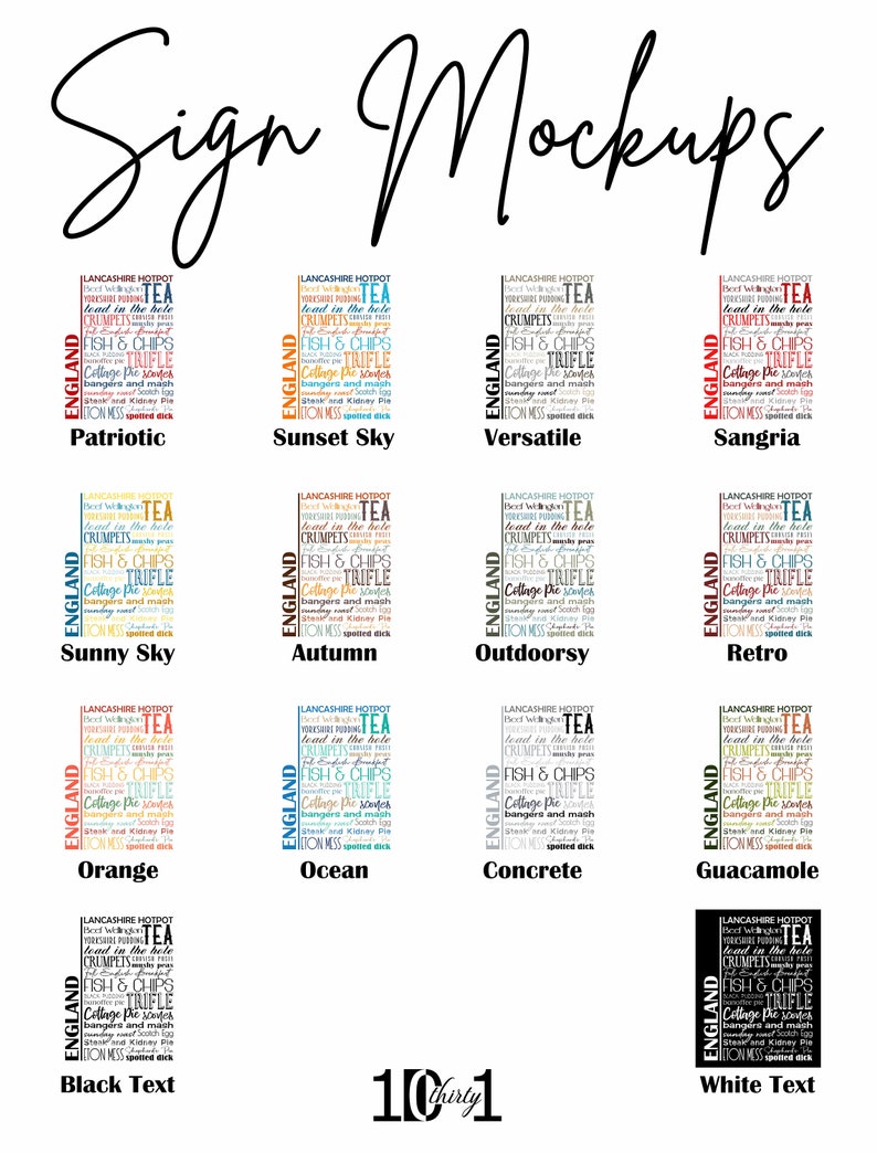 England Food Sign Poster Traditional English Dishes - Etsy