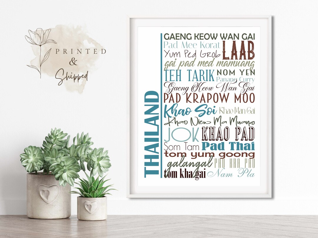 Thailand Food Sign Poster, Traditional Thai Dishes, Multiple Sizes and ...