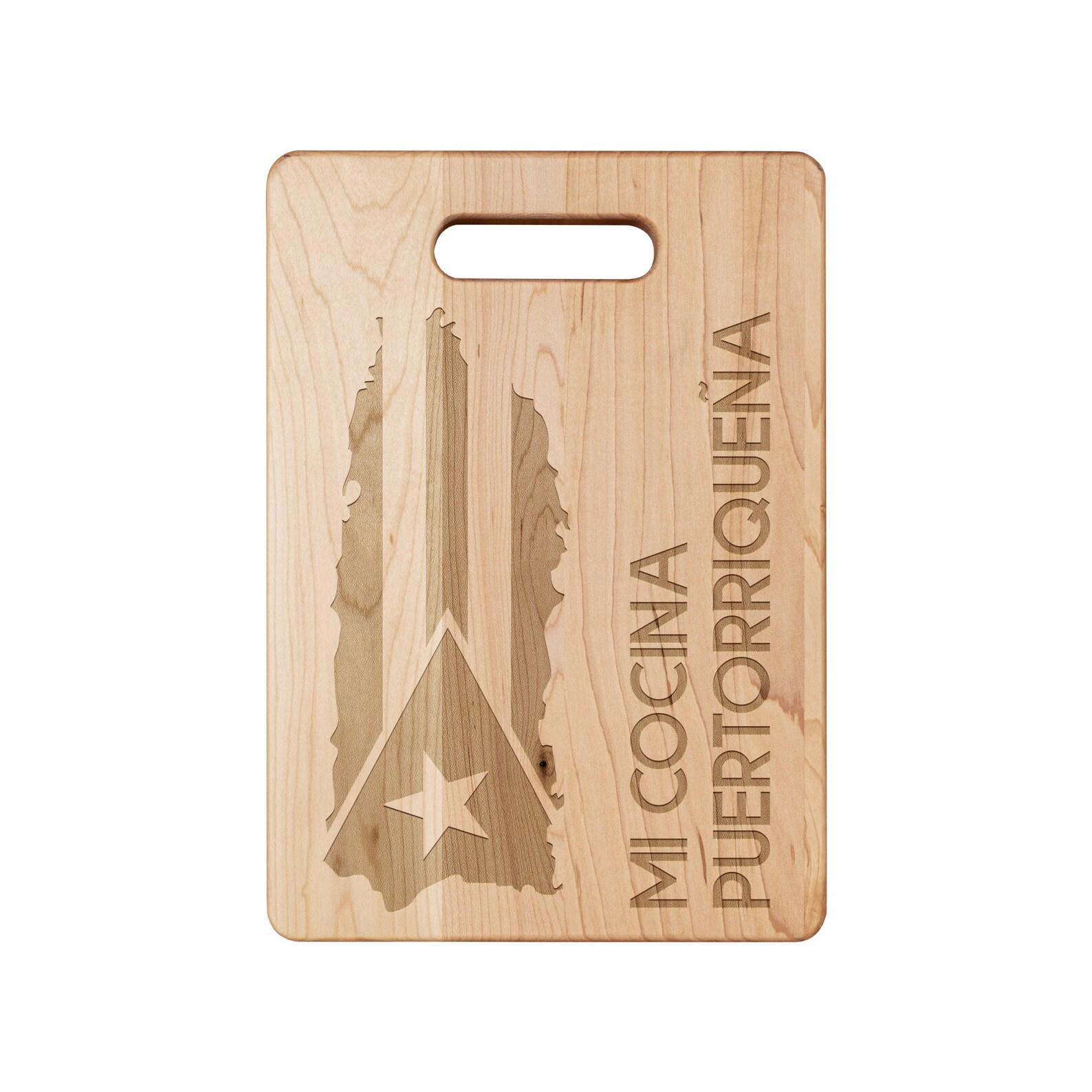 Mi Cocina Puertorriqueña Laser Engraved Maple Cutting Board Puerto Rico ...