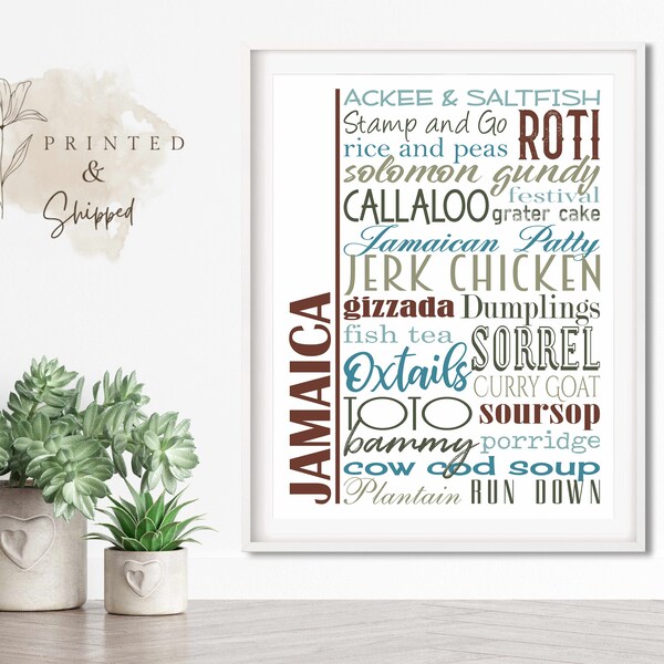 Jamaican Food Poster - Etsy