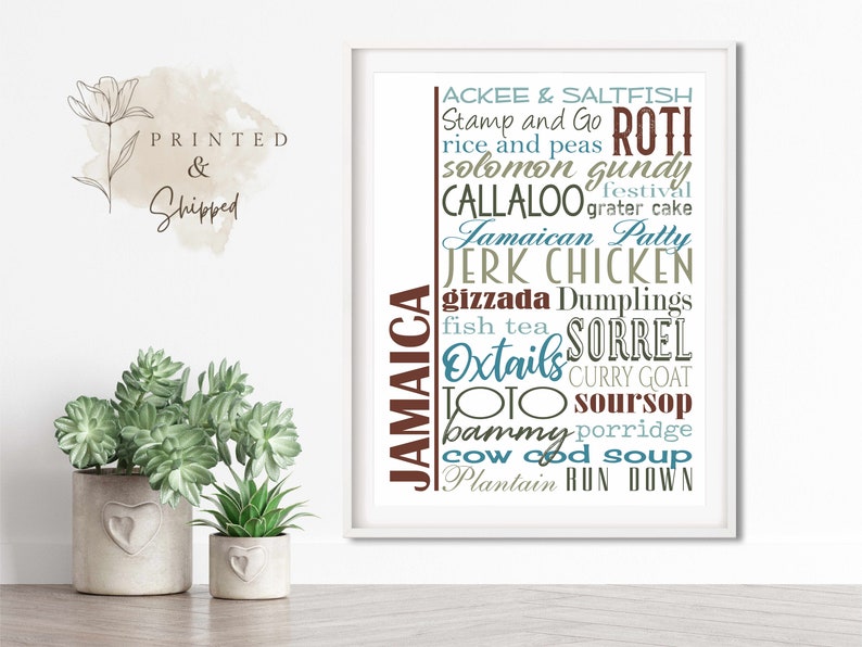 Jamaica Food Sign Poster, Traditional Jamaican Dishes, Multiple Sizes ...