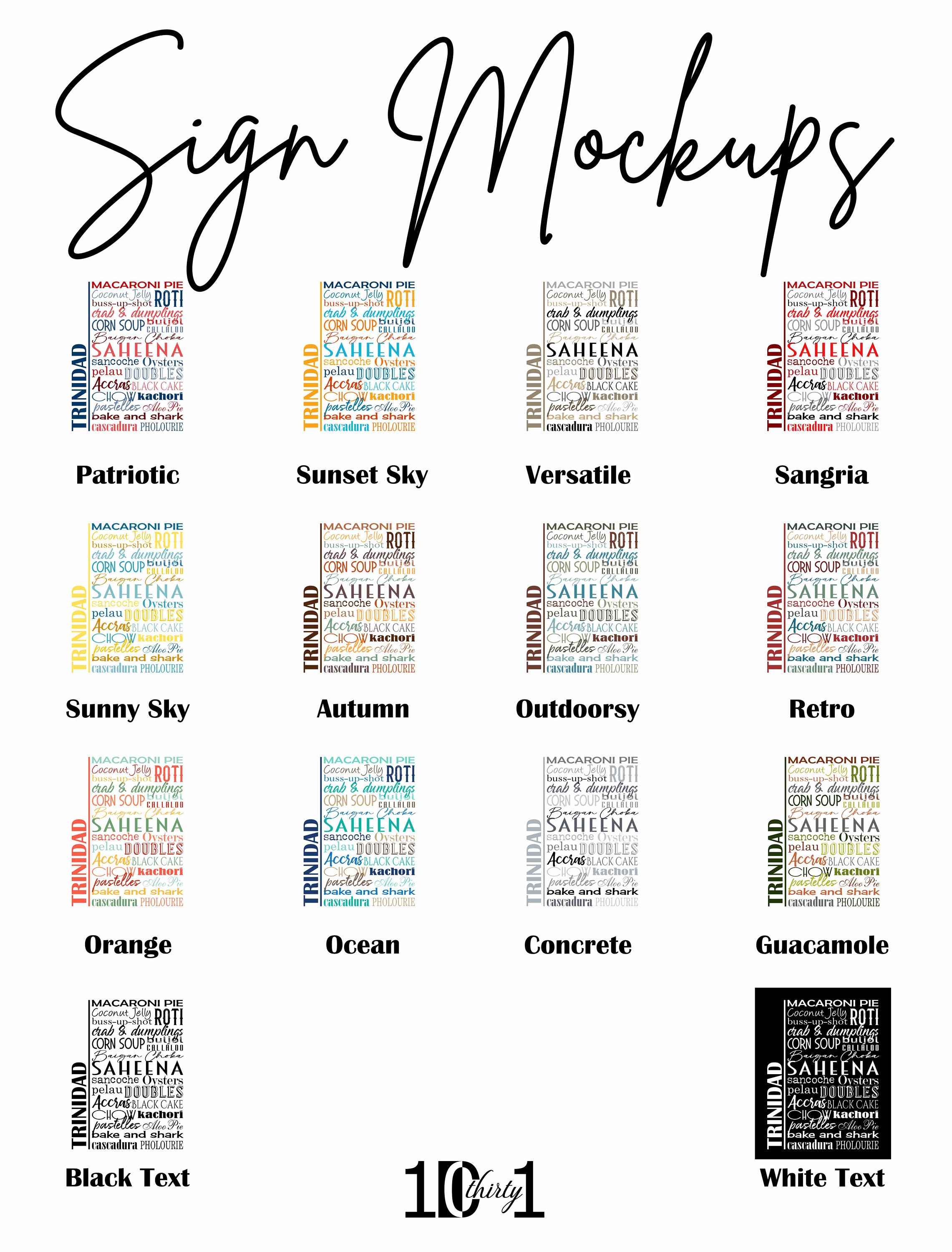 Trinidad Food Sign Poster Traditional Trini Dishes - Etsy