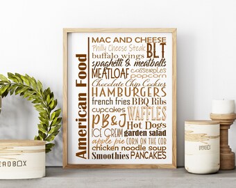 American Food Poster - Etsy