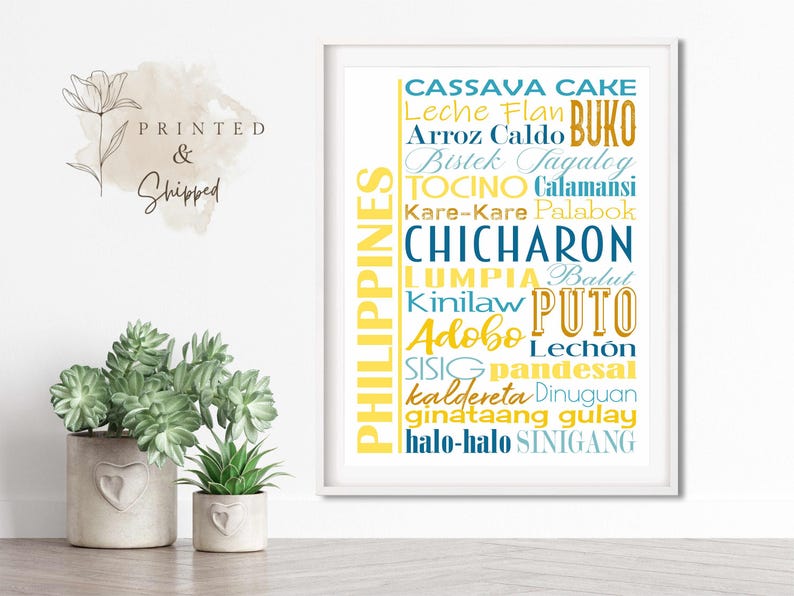Philippines Food Sign Poster, Traditional Filipino Dishes, Multiple ...