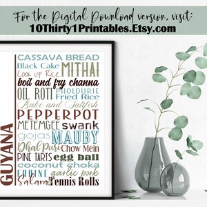 Guyana Food Sign Poster | Traditional Guyanaese Dishes | Multiple Sizes ...