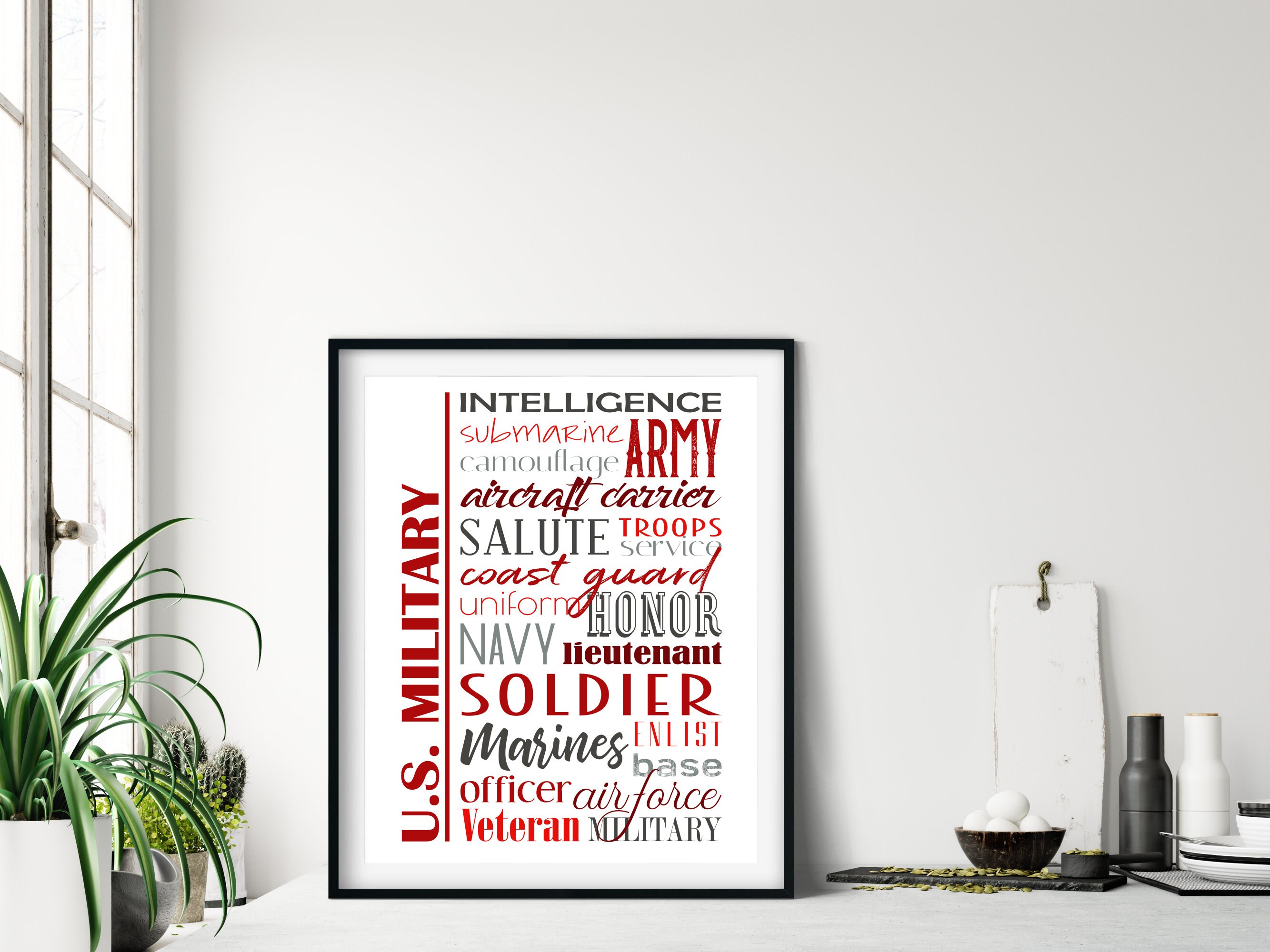US Military Terminology Typography Sign Military Gift - Etsy