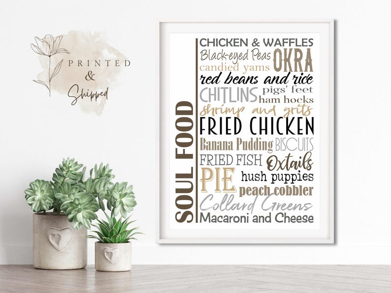 Soul Food Sign Poster, Traditional Southern Dishes, Multiple Sizes and ...