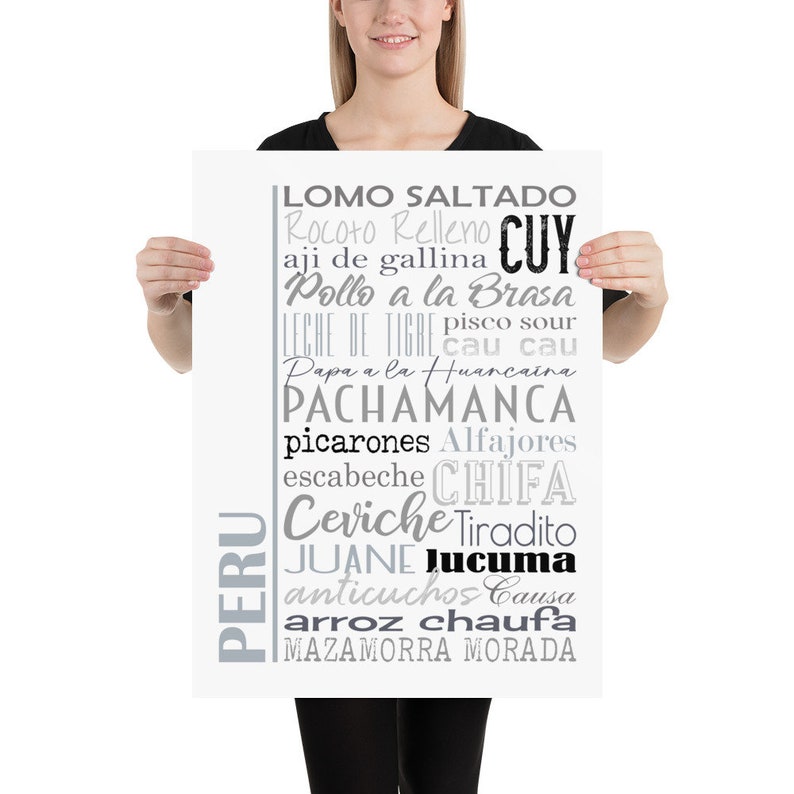 Peru Food Sign Poster Traditional Peruvian Dishes Multiple - Etsy