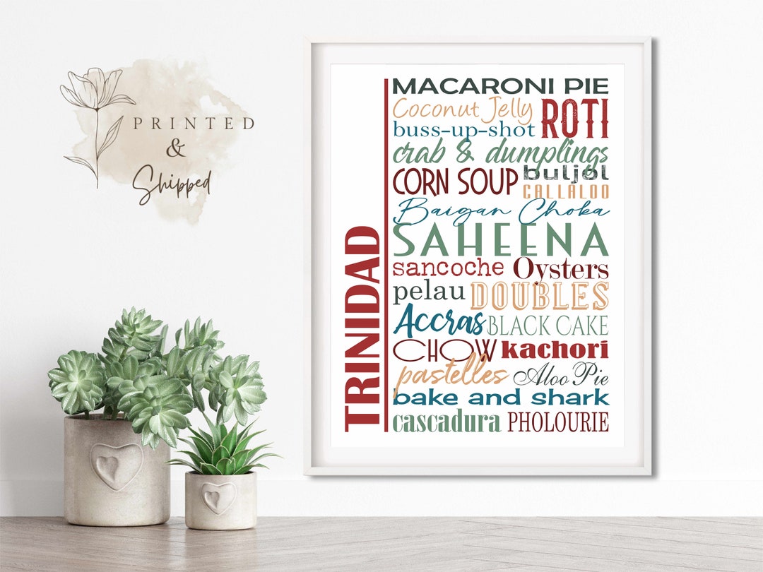 Trinidad Food Sign Poster, Traditional Trini Dishes, Multiple Sizes and ...