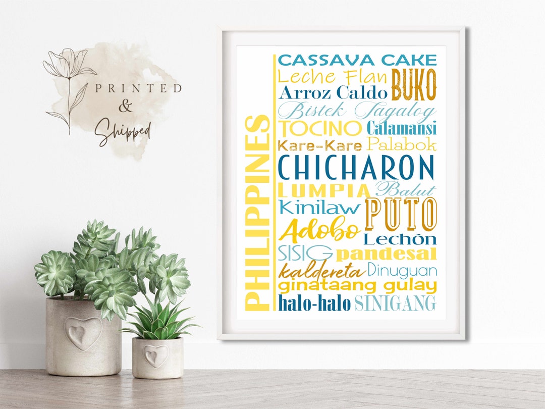 Philippines Food Sign Poster | Traditional Filipino Dishes | Multiple ...
