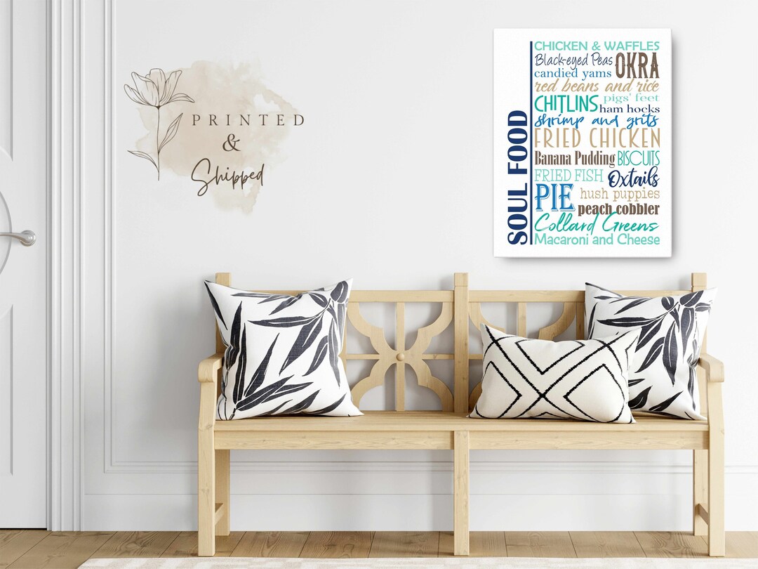 Soul Food Sign Canvas | Traditional Soul Food Dishes | Multiple Sizes ...