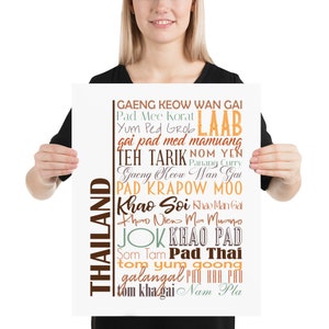Thailand Food Sign Poster, Traditional Thai Dishes, Multiple Sizes and ...