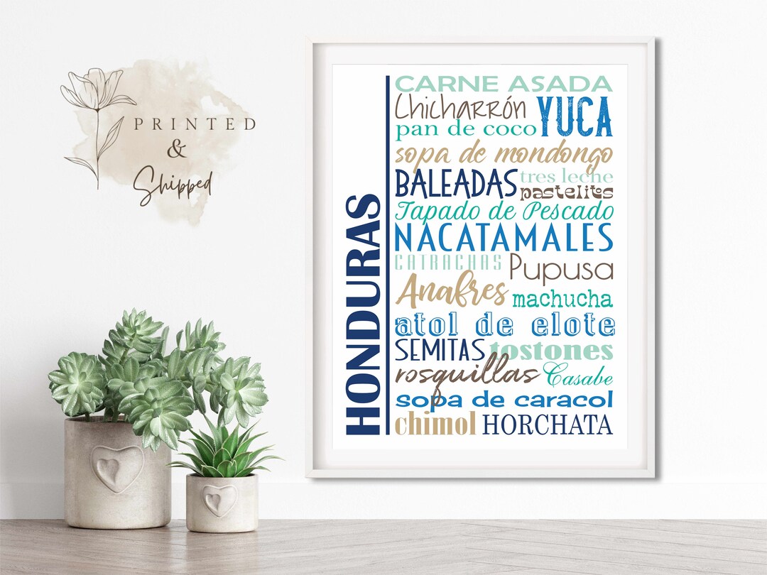 Honduras Food Sign Poster, Traditional Honduran Dishes, Multiple Sizes ...
