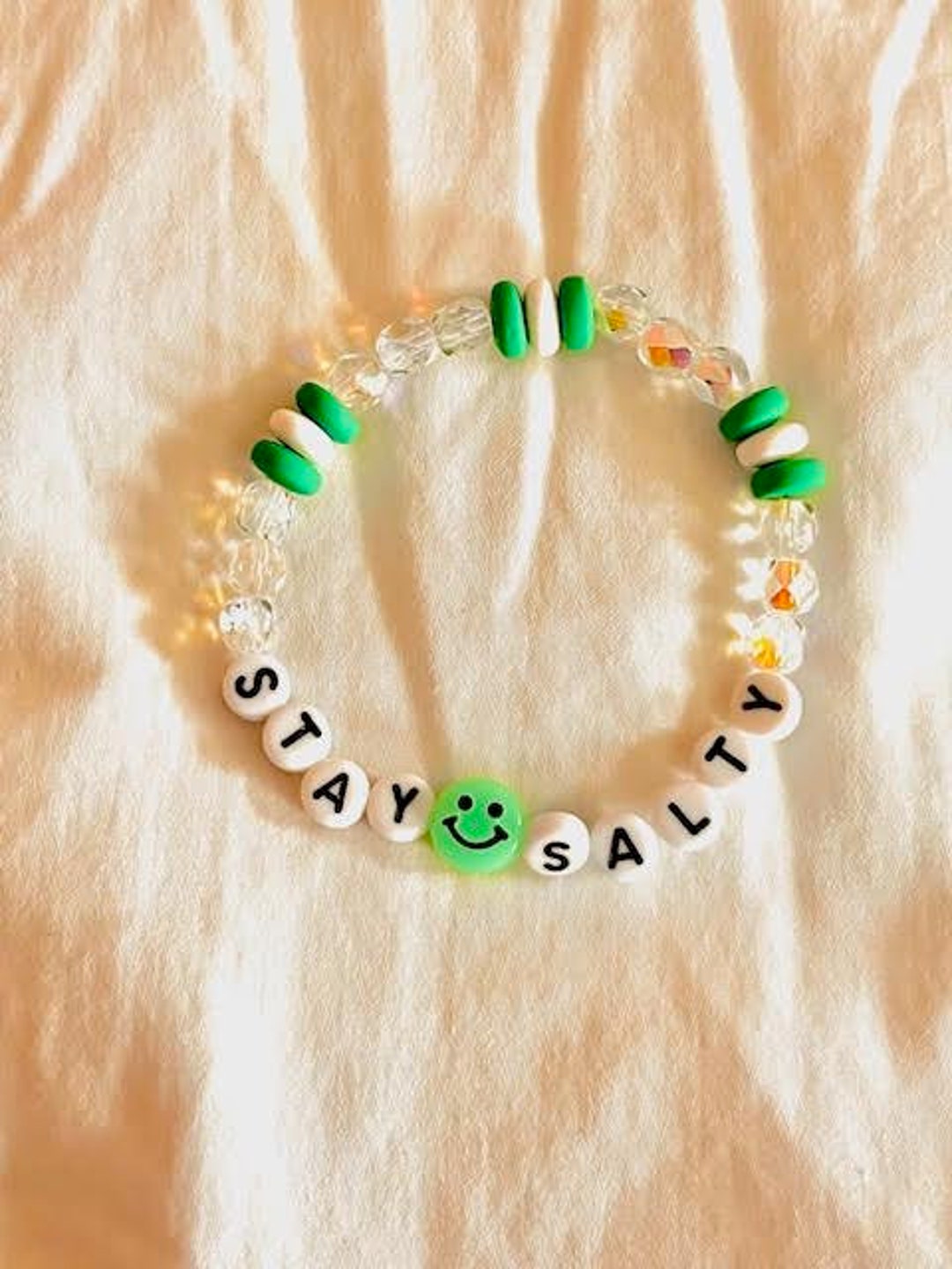Stay Salty Beaded Bracelet, Funny Words, Word Bracelet, Dark Humor ...