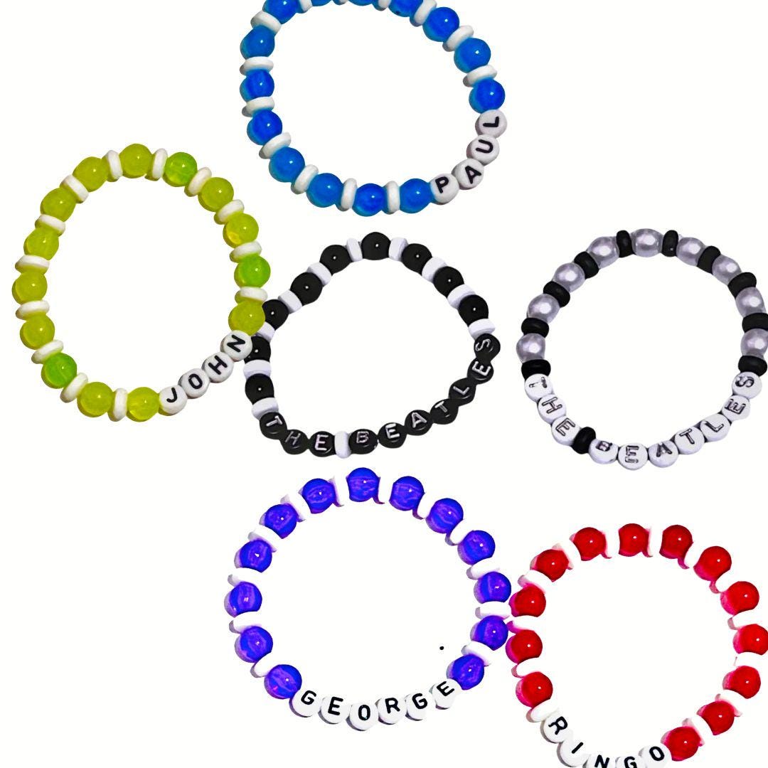 Beatles Beaded Bracelet, the Beatles, Beatles Gift, Band Bracelet ...