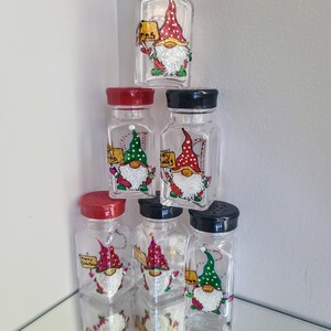 Christmas Gnome , Hand Painted Salt and Pepper Shakers , Cute Stocking ...