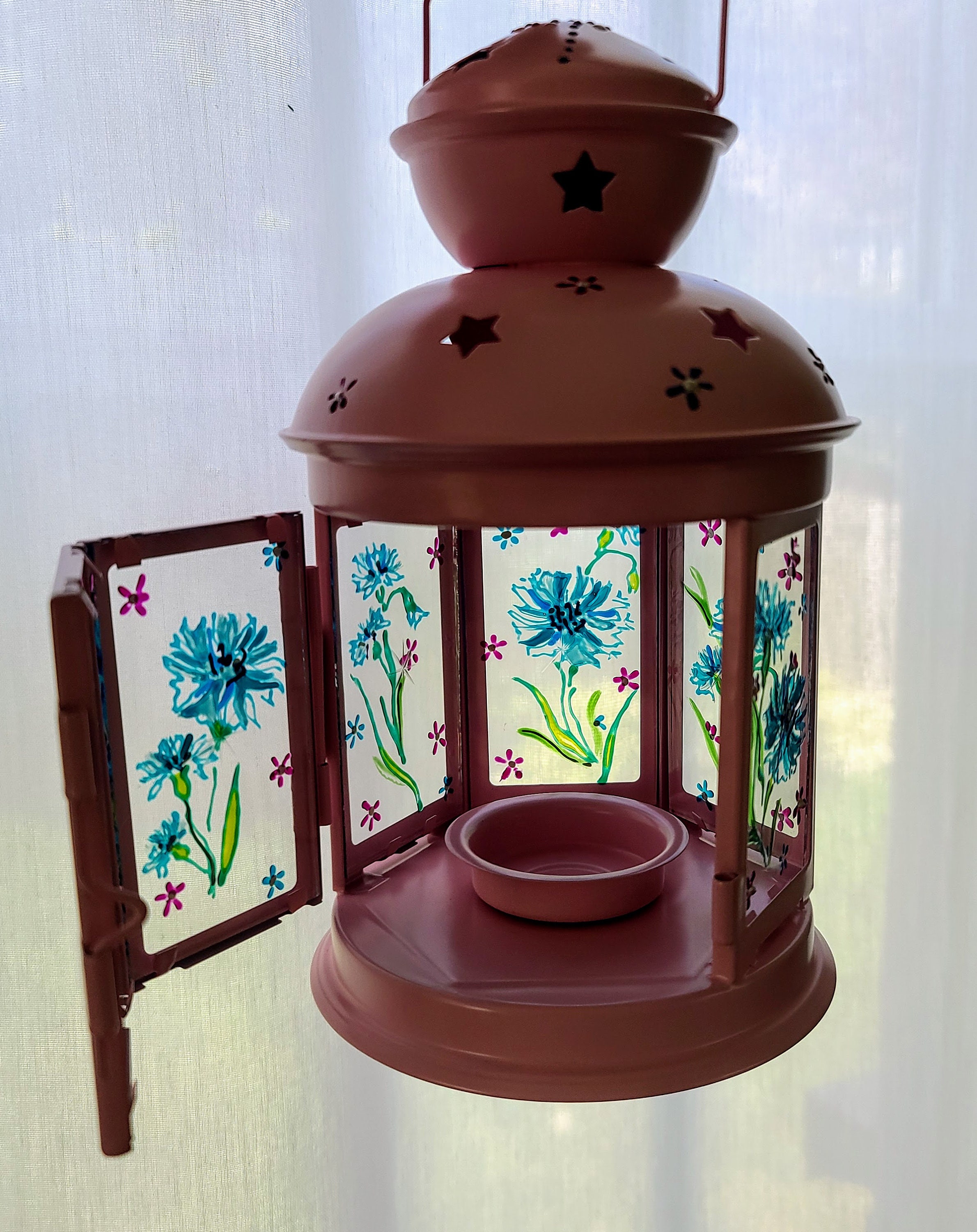 Cute pink lantern with beautiful flower design Hand painted - Etsy 日本