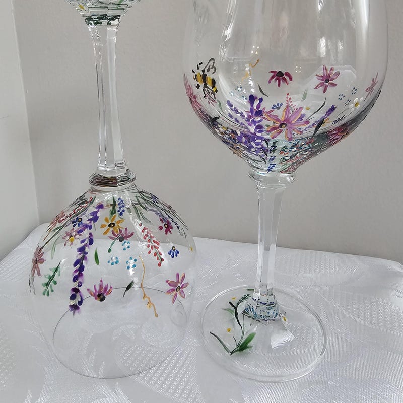 Spring Wine Glasses - Etsy