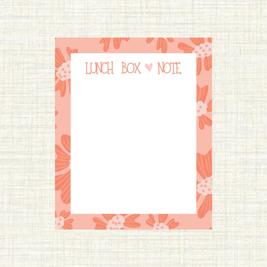 Lunch Box Love Notes Lunch Box Notes Lunch Notepad Kids - Etsy
