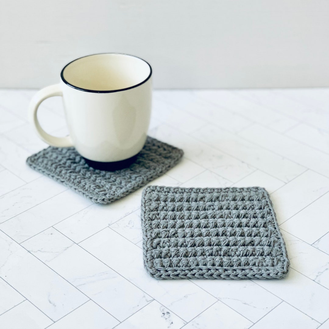 Handmade Crochet Mug Rug, Grey Cotton Coaster, Limited Supply, Gifts ...