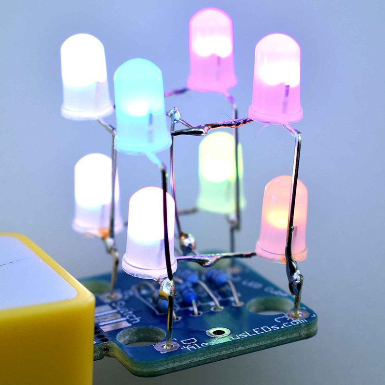 2x2x2 RGB LED Cube DIY Kit - Etsy UK