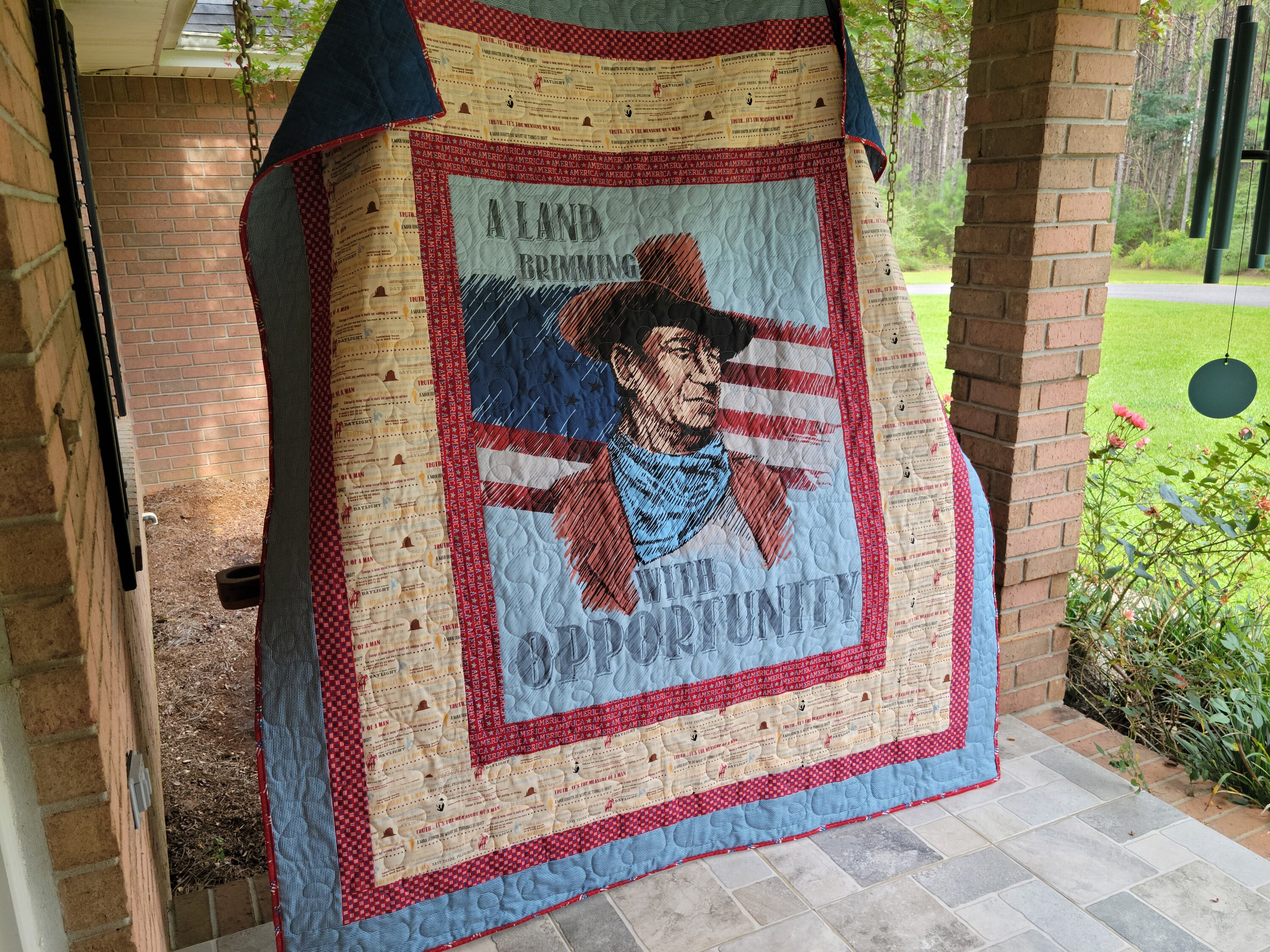 John Wayne Quilt/ Patriotic Quilt/ a Land Brimming With - Etsy