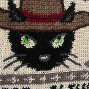 Wanted Kitty Crochet Tapestry Pattern / Wall Hanging / Wall Art ...