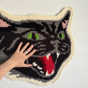 Feisty Feline Crochet Cut-out Tapestry Pattern / Wall Hanging / Wall ...
