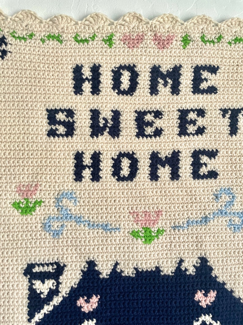 Home Sweet Home Crochet Tapestry Pattern / Wall Hanging / Wall Art ...