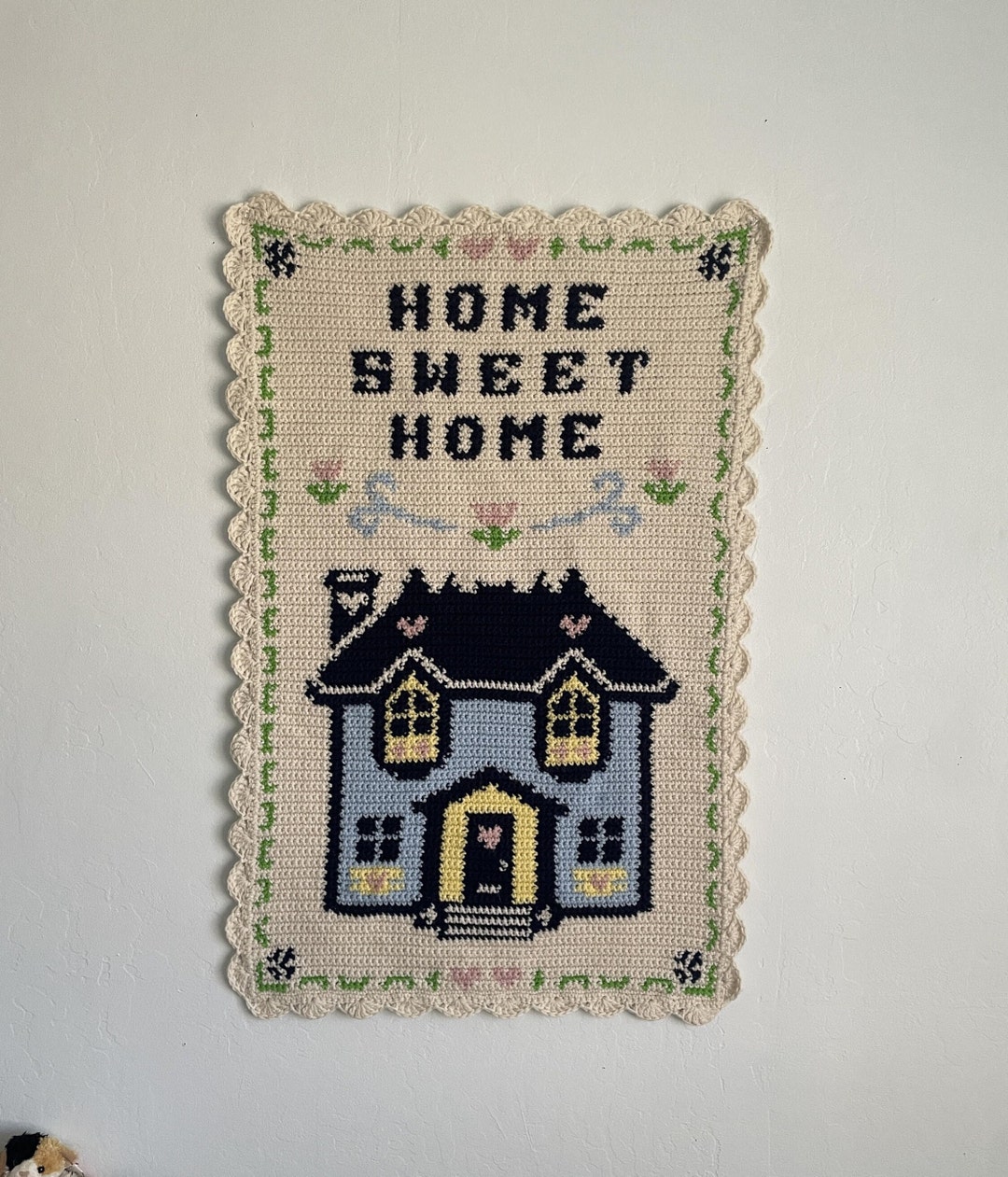 Home Sweet Home Crochet Tapestry Pattern / Wall Hanging / Wall Art ...