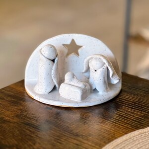 Handmade Clay Ceramic Nativity Scene/ White Nativity Scene - Etsy