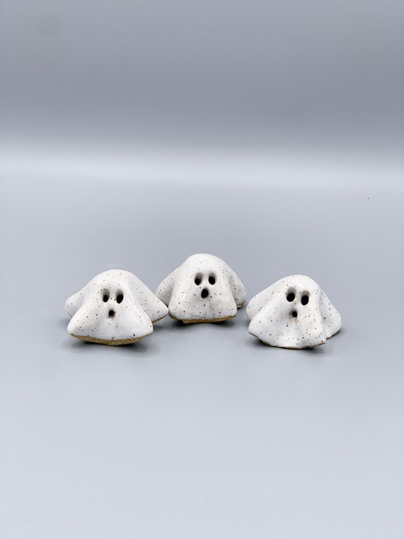 Handmade Clay Ceramic Mini Ghost/ Speckled Rustic Mini Ghost | Etsy