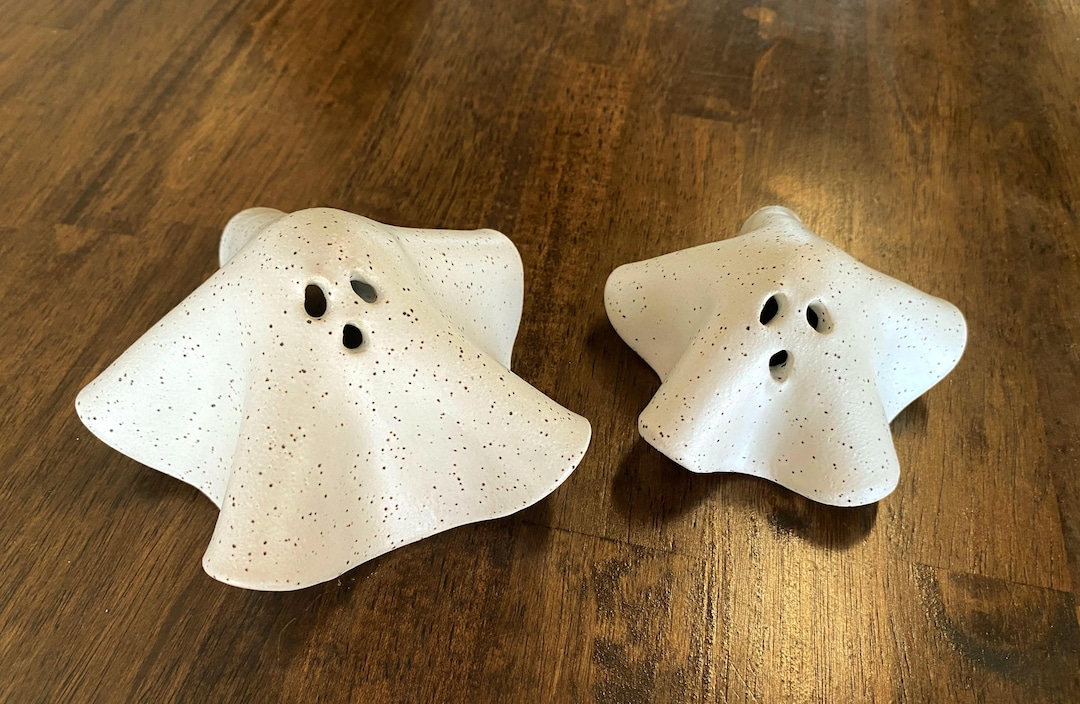 Handmade Clay Ceramic Ghost/ Speckled Rustic Ghost Set - Etsy