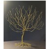 Golden Wire Tree Sculpture With Flowers - Etsy