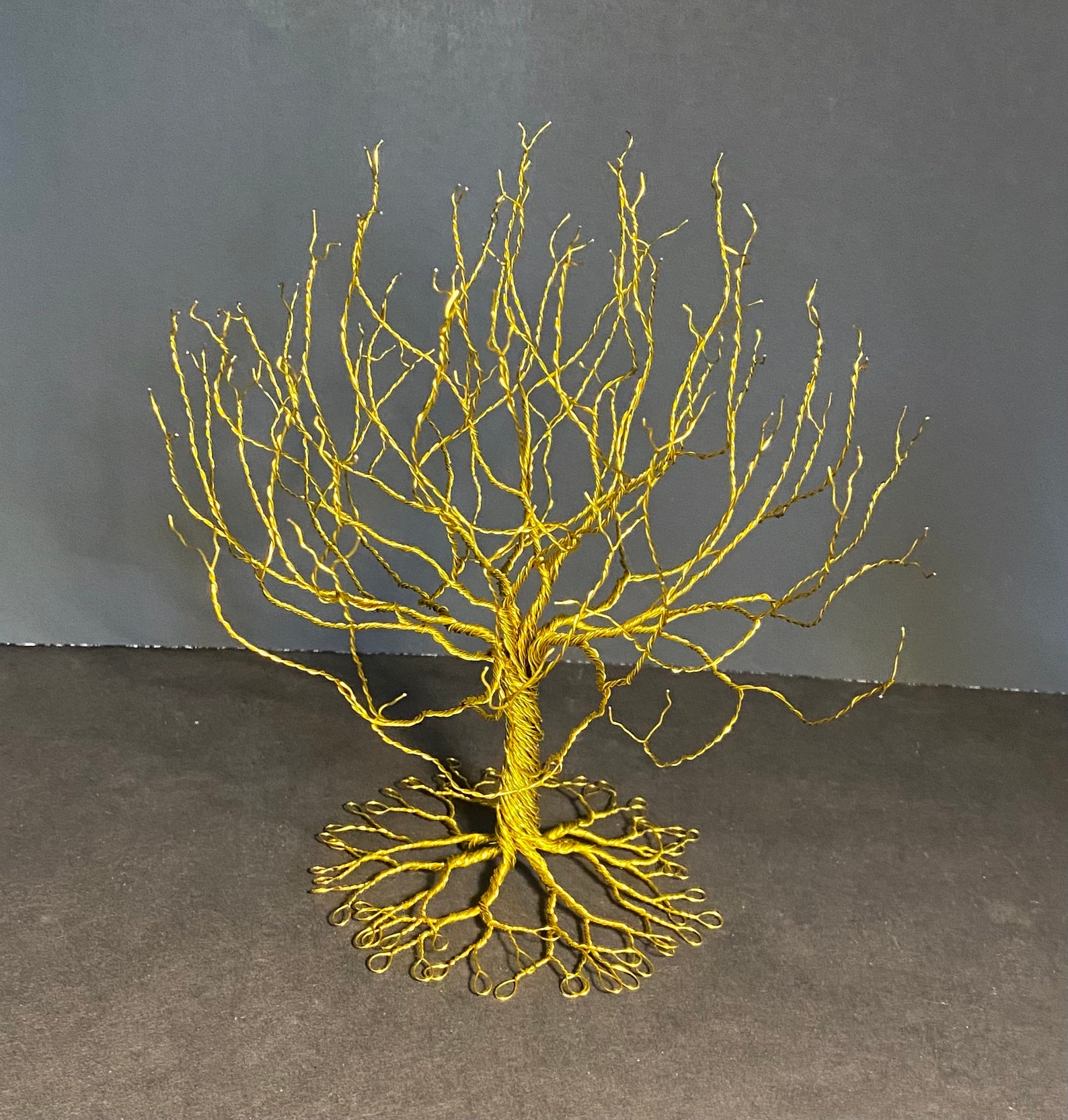 Beautiful Hand Twisted Golden Wire Tree Sculpture - Etsy