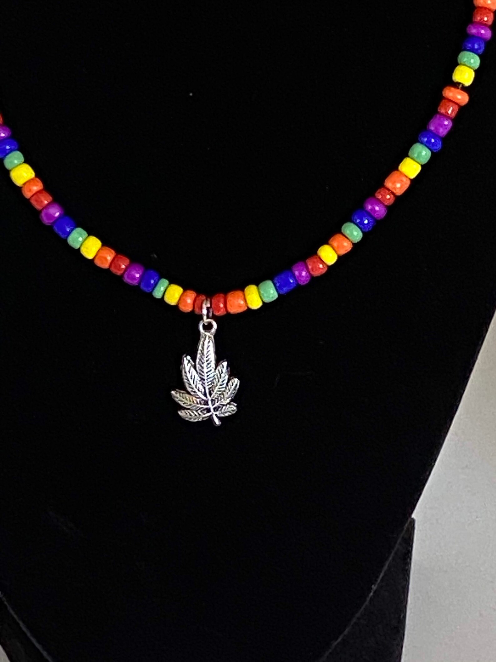 Rainbow Marijuana Leaf Choker - Etsy