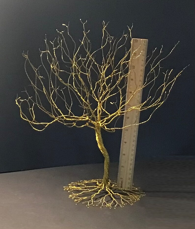 Golden Wire Tree Sculpture - Etsy