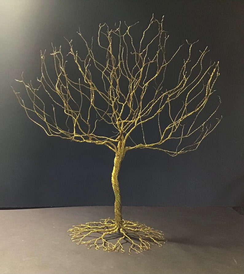 Golden Wire Tree Sculpture - Etsy