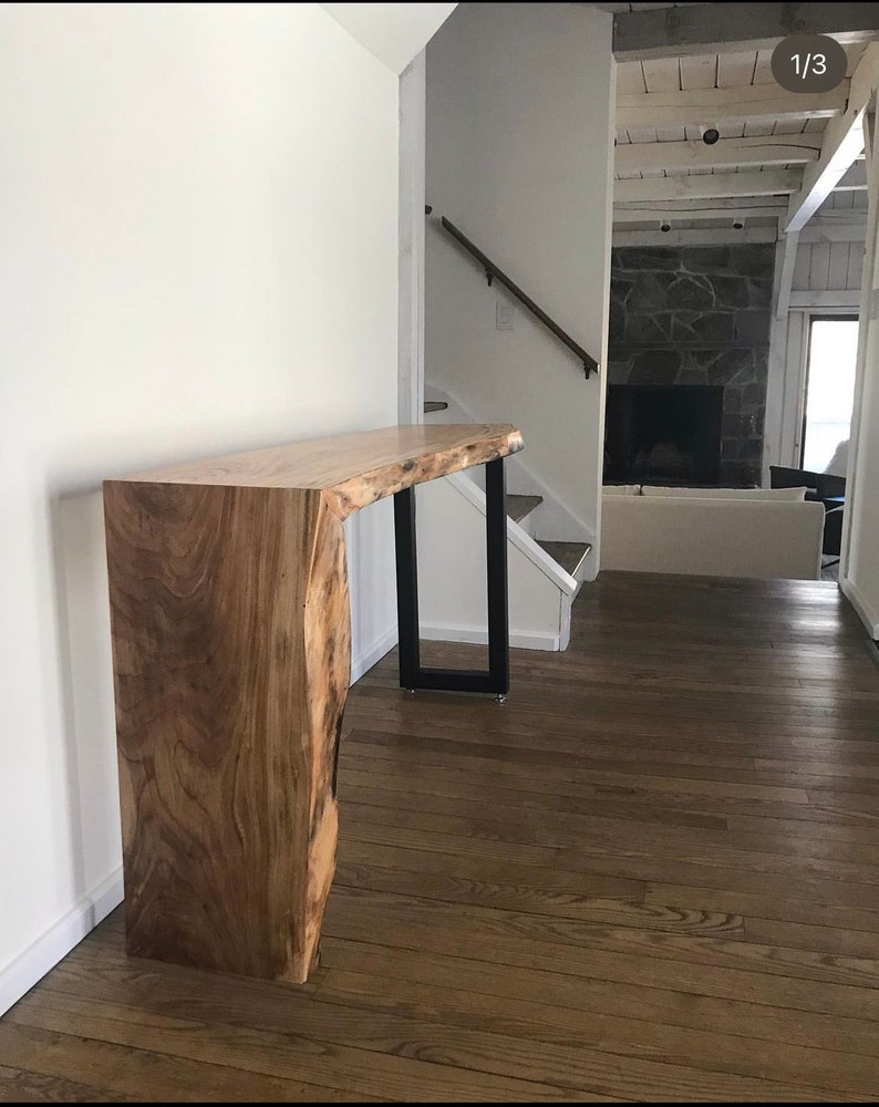 Wood Table Live Edge Rustic Entryway Console Table - Etsy