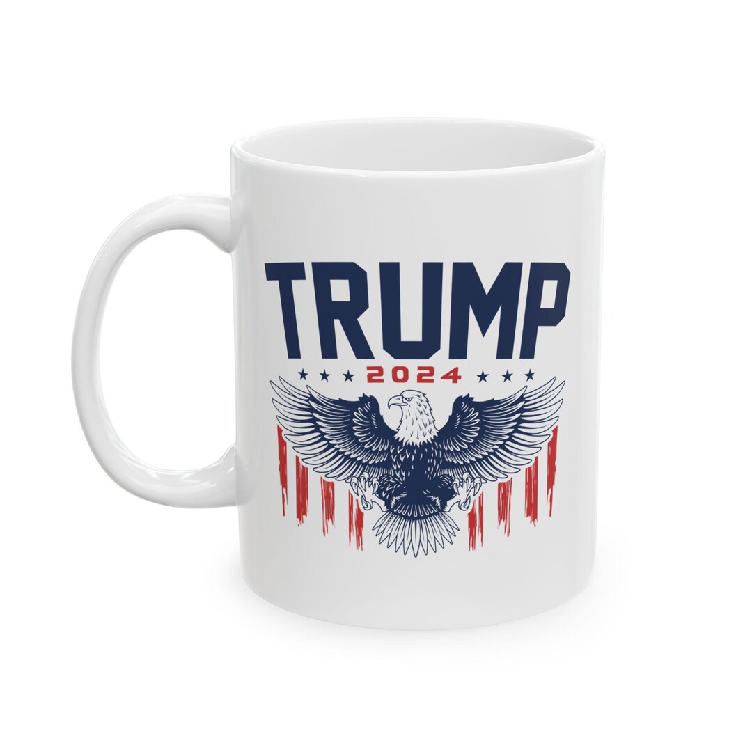 Trump 2024 Election Patriotic MAGA Eagle White Ceramic Mug, 11oz, 15oz ...