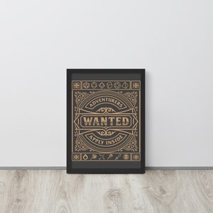 Adventurers Wanted DND RPG Game Player Table Top Games Game Night ...