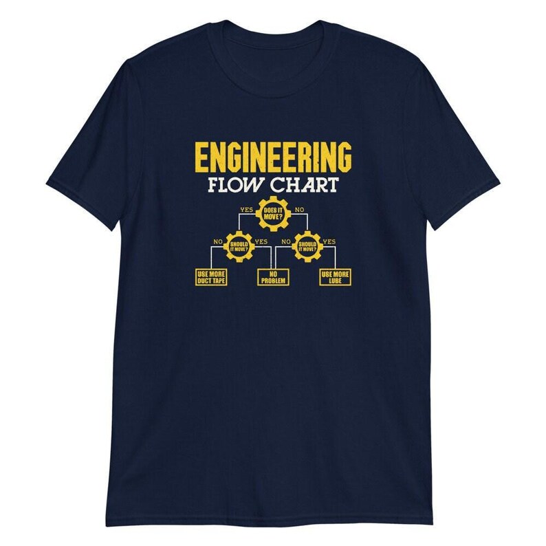 Engineer Engineering Flow Chart Gift Idea Unisex Jersey Short Sleeve ...