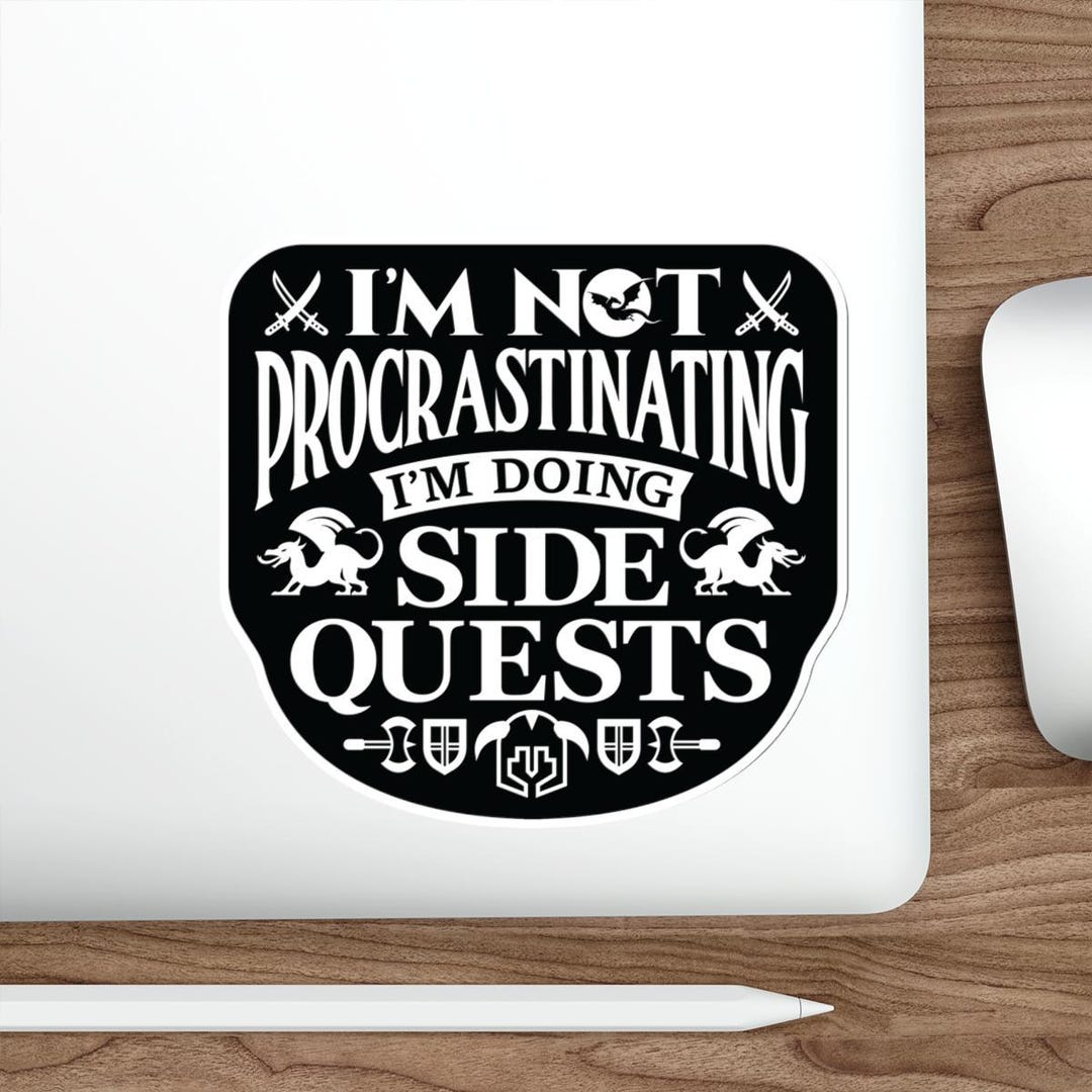 Doing Side Quests Sticker, Funny Meme, Planner Sticker, Cool Sticker ...