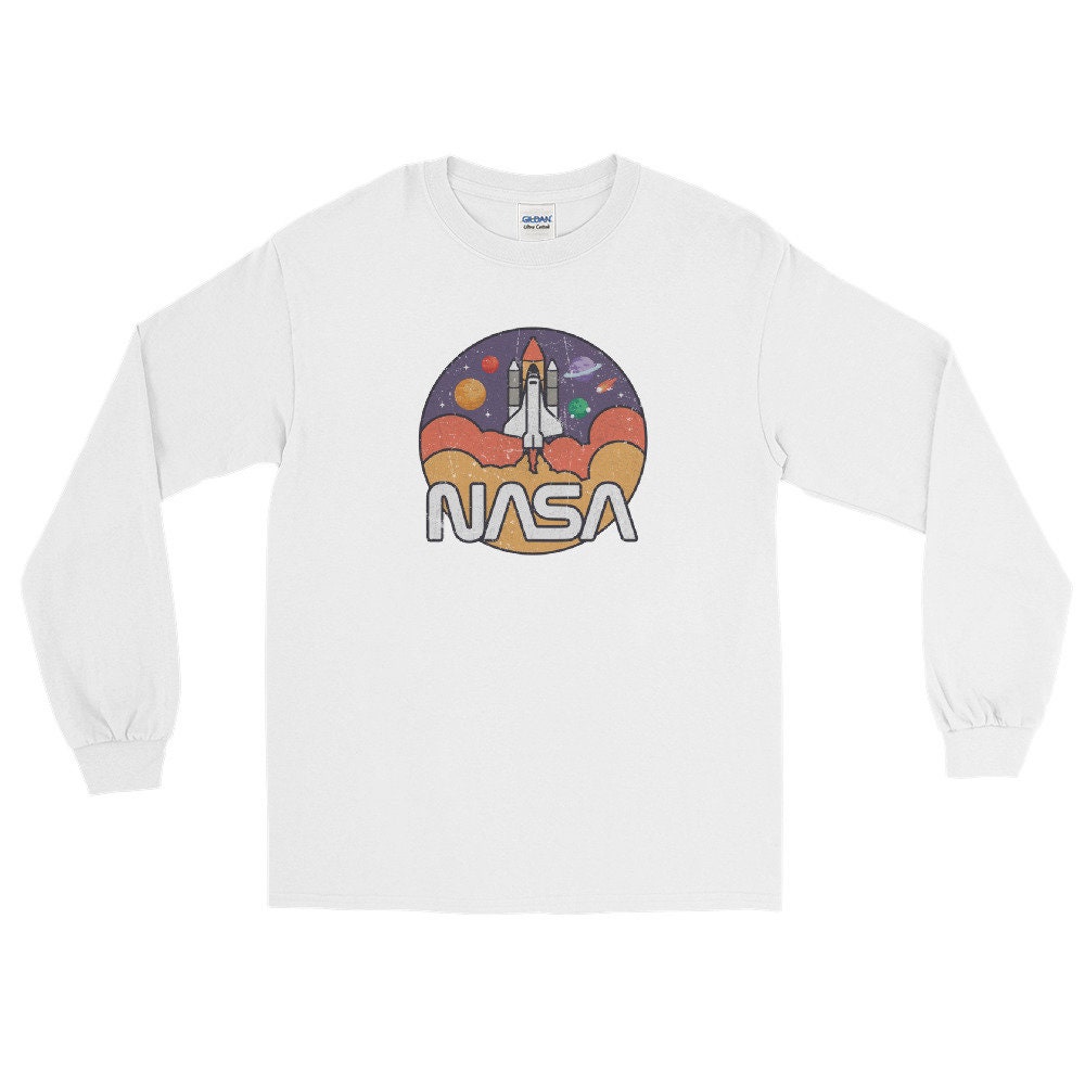 Retro Vintage Nasa Space Shuttle Launch Shirt Long Sleeve - Etsy